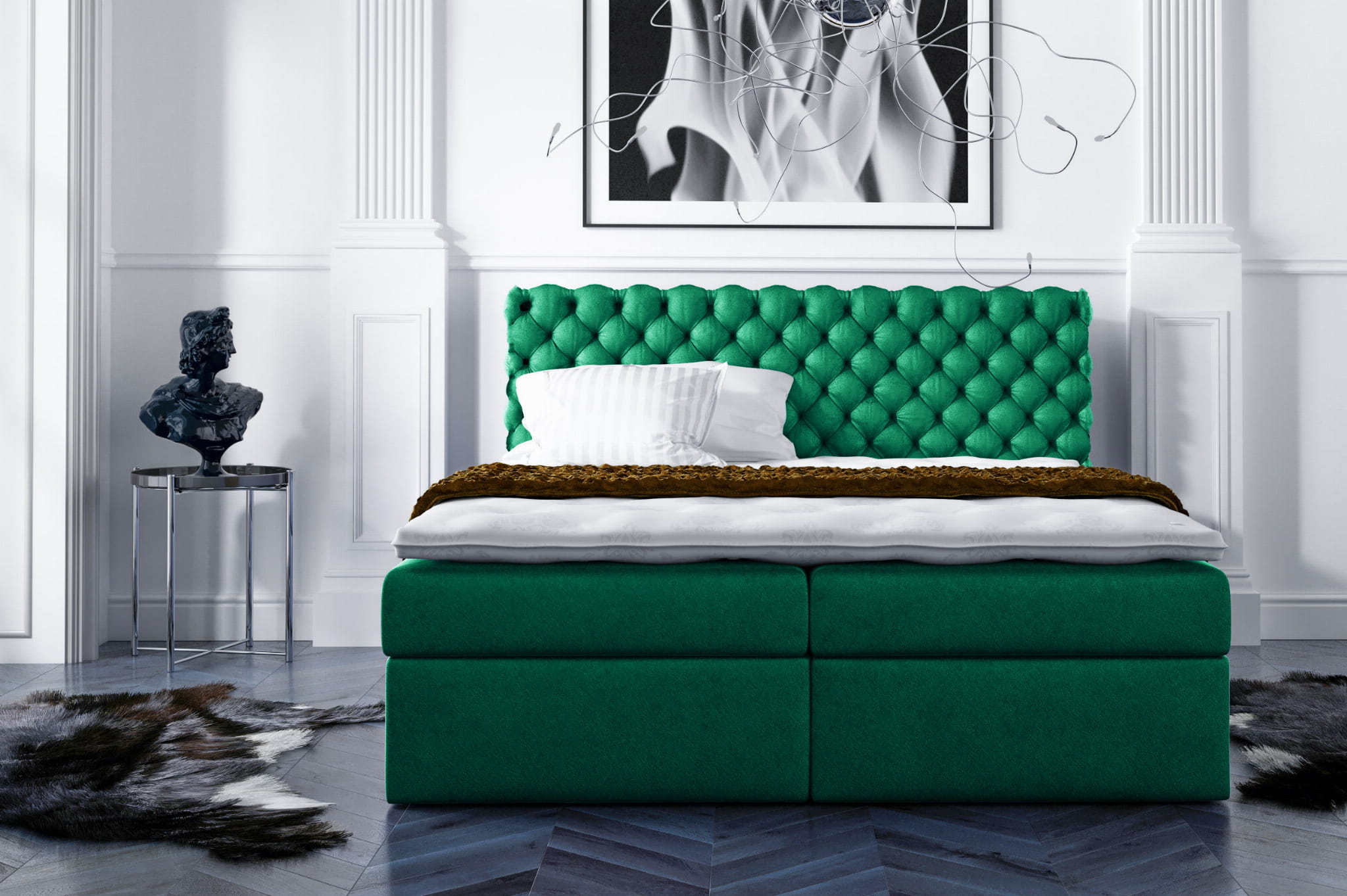 Boxspringbett Piano 180x200 Hotelbett Mit Zwei Bettkasten Kontinentales ...
